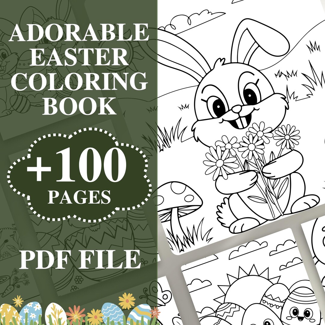 Easter Coloring Pages Printable, Fun Spring Activity Pages for Adults ...