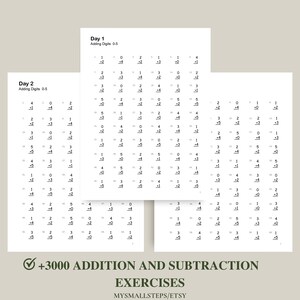 Addition and Subtraction Worksheet, 1st Grade Math Bundle, Busy Book ...