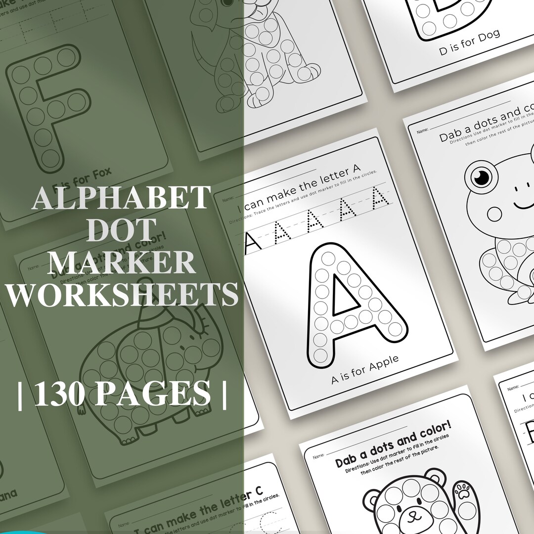 Summer Busy Book, Dot Marker Coloring Pages, Alphabet A-Z Do a Dot ...