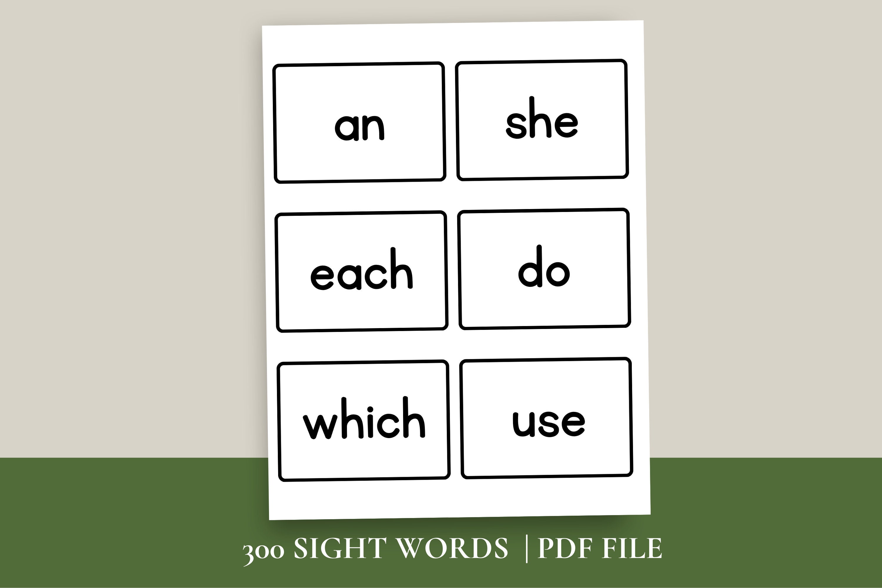 300 Sight Words Flashcards, Printable Kindergarten Words, 1st Grade ...