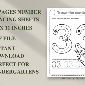 1-50 Number Tracing Worksheets, Printable Preschool Activities, Number ...