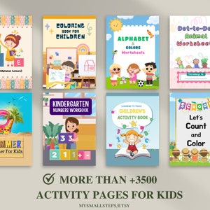 Busy Book Printable, Preschool + Kindergarten Learning Bundle, Pre-k ...