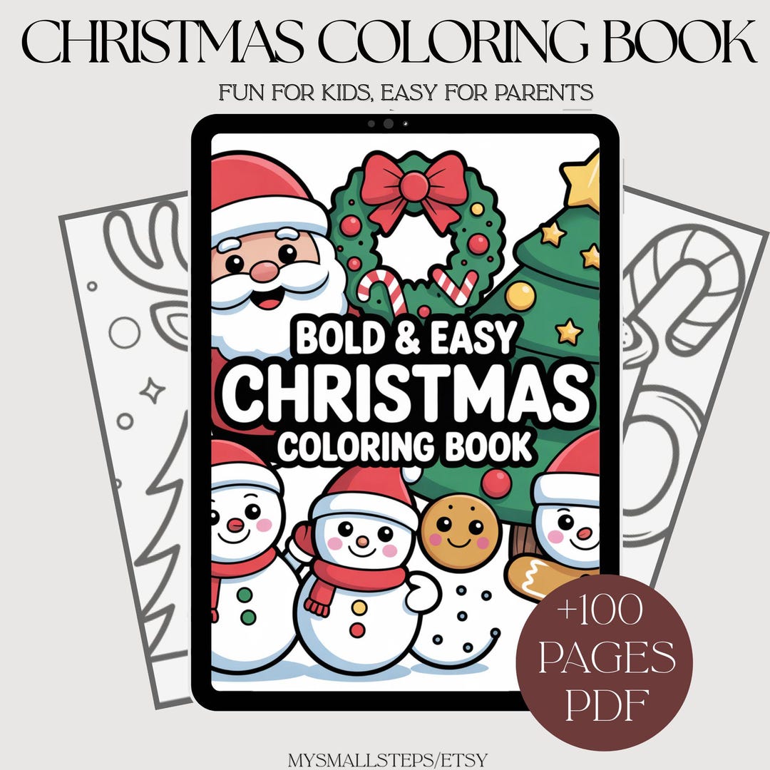 Christmas Coloring Pages for Kids, Holiday Activity Book (PDF) - Etsy
