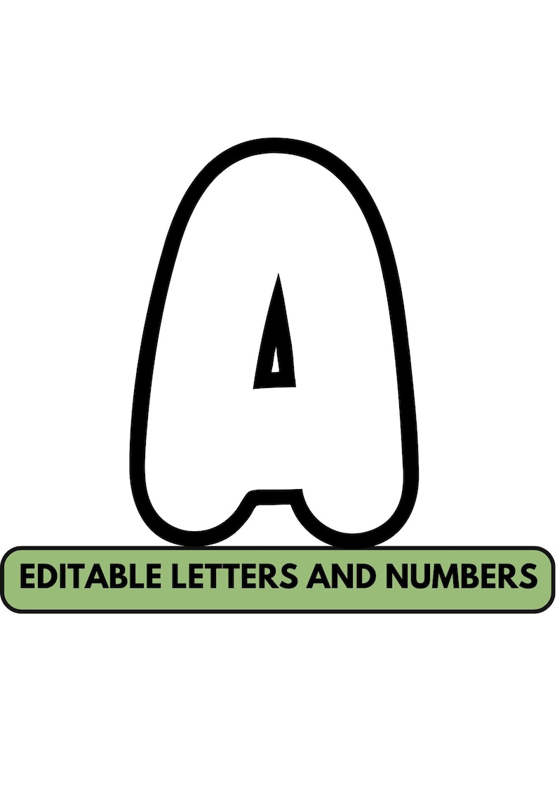 Large Alphabet Bubble Letters for Classroom Editable Size Big Letters ...