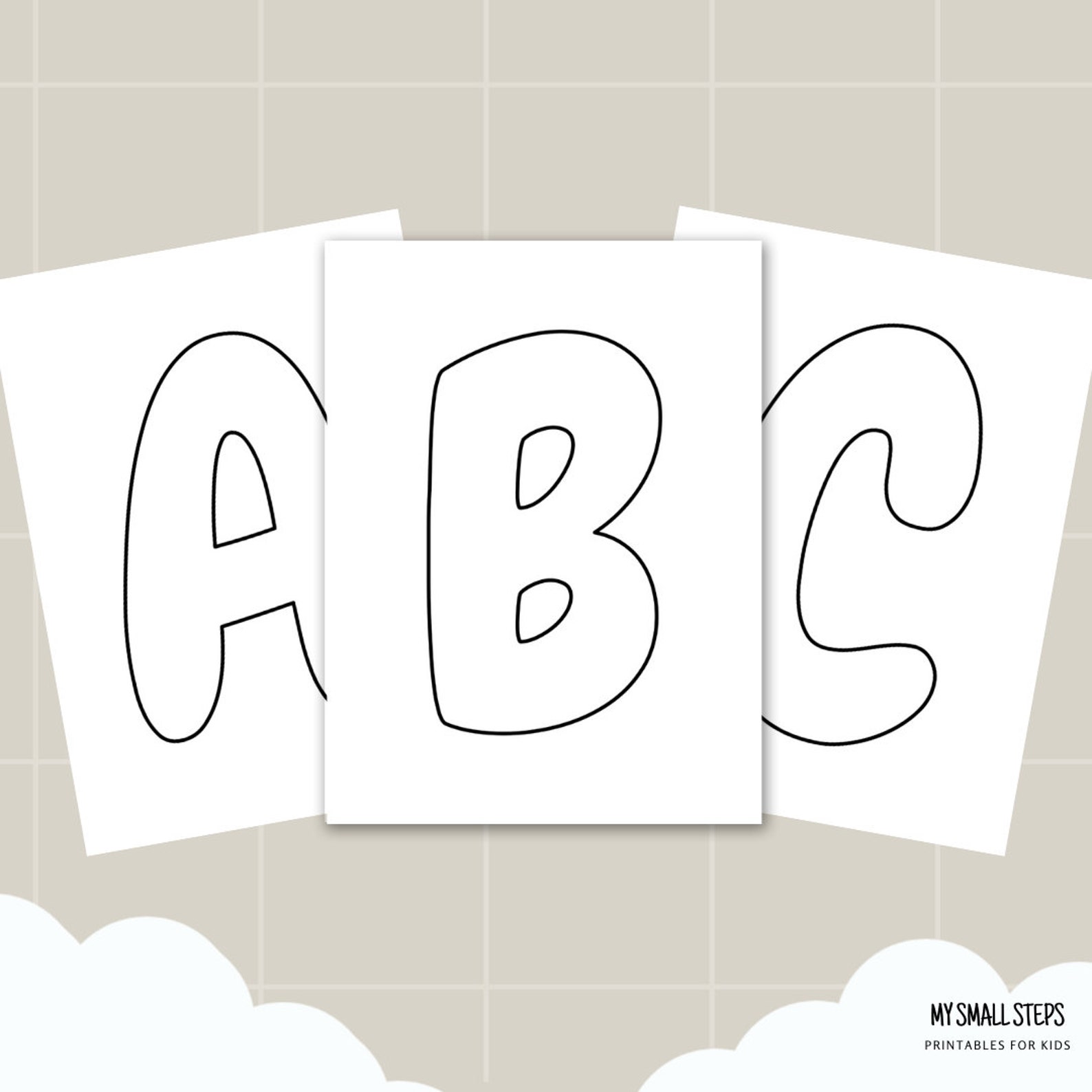 Large Alphabet Bubble Letters for Classroom Big Letters and Numbers ...