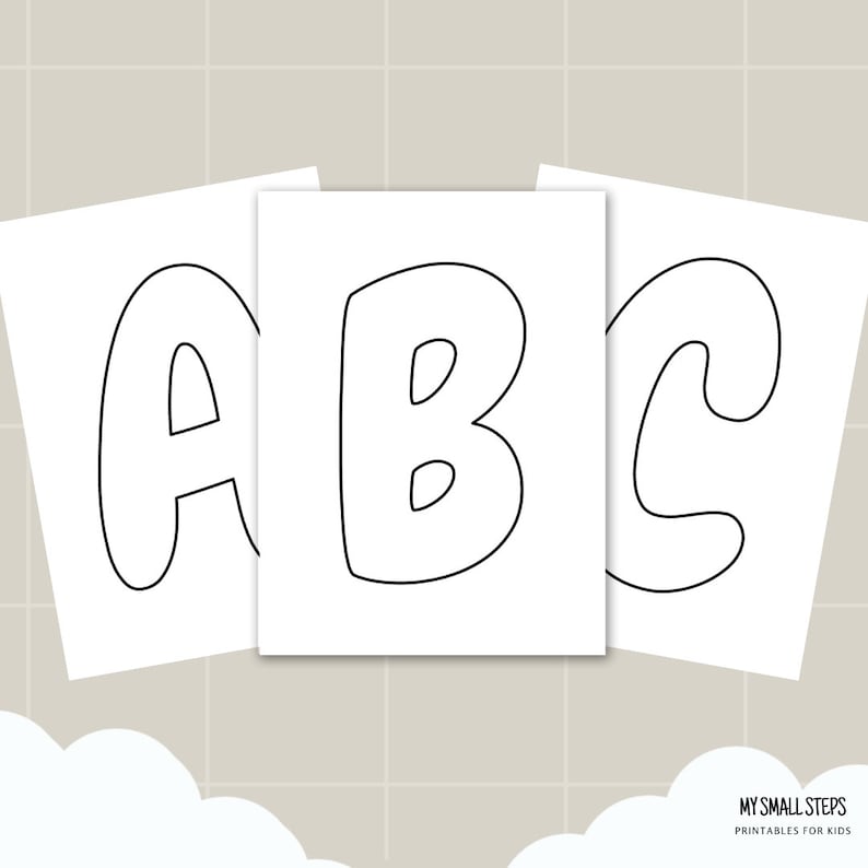 Large Alphabet Bubble Letters for Classroom Big Letters and Numbers ...