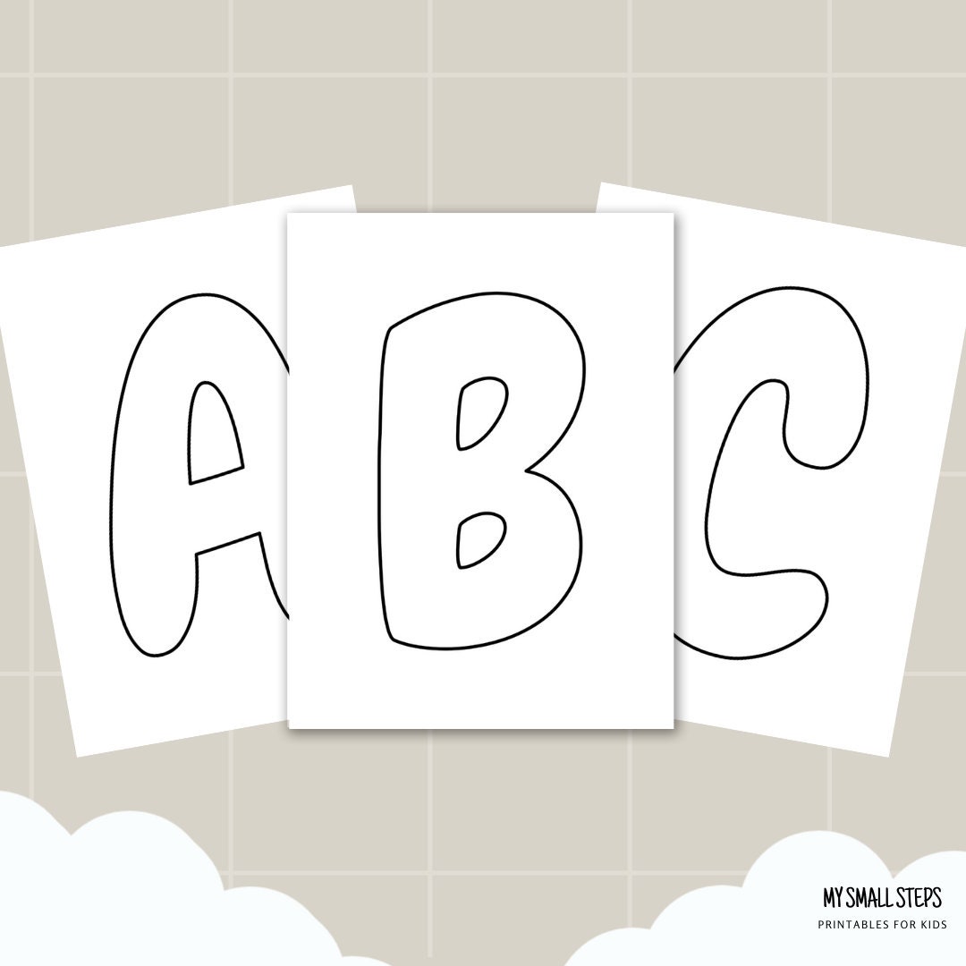 Large Alphabet Bubble Letters for Classroom Big Letters and Numbers ...