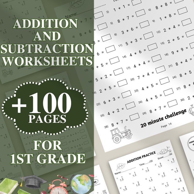 Math Worksheets - Etsy