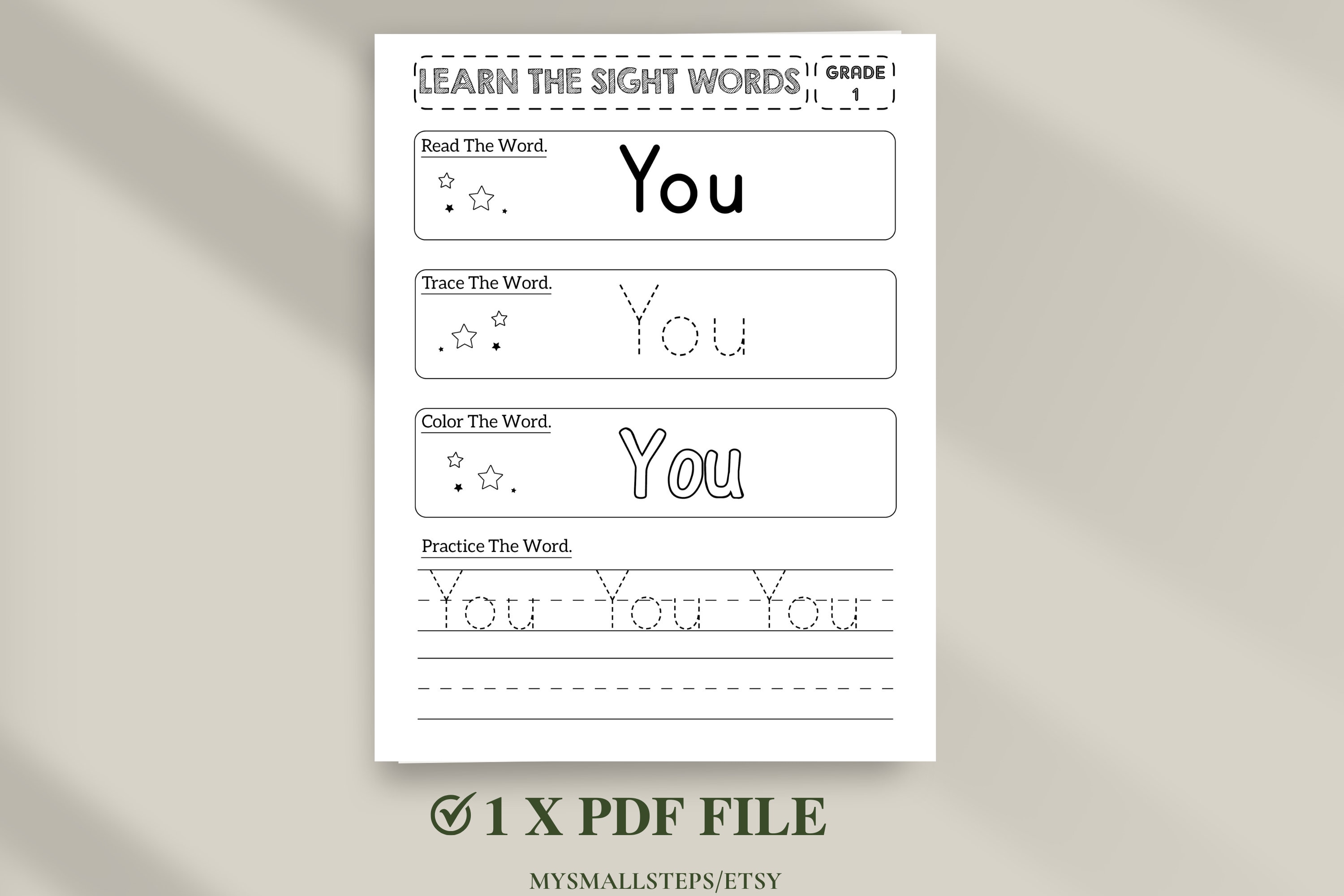 Printable Sight Words, Kindergarten Sight Word Worksheets, Preschool ...