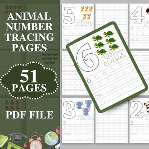 1-10 Number Tracing Worksheets, Printable Math Activities, Traceable ...