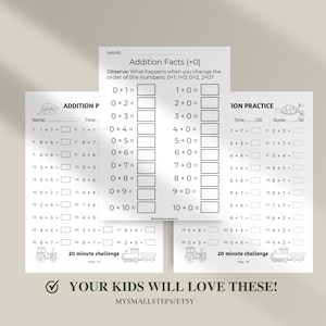 Addition and Subtraction Worksheet, 1st Grade Math Bundle, Busy Book ...