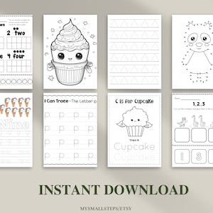 Pre-k Worksheets, Kindergarten Workbook, Learning Binder PDF, Printable ...