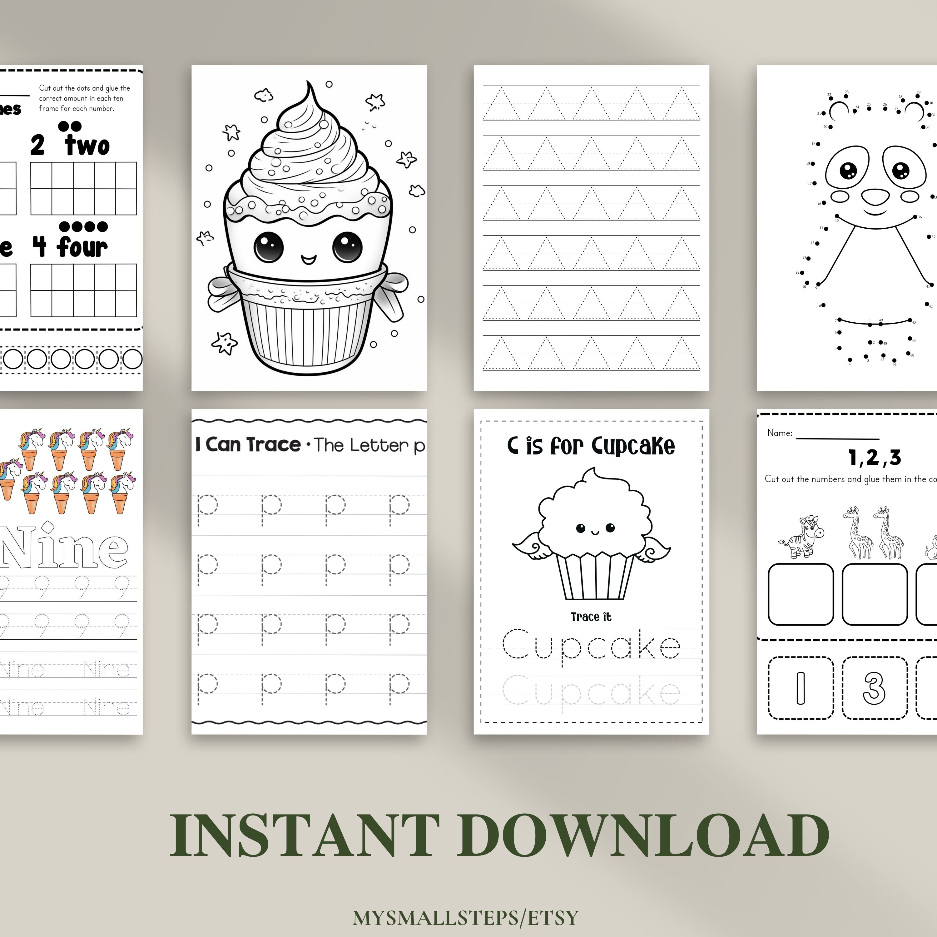Pre-k Worksheets, Kindergarten Workbook, Learning Binder PDF, Printable ...