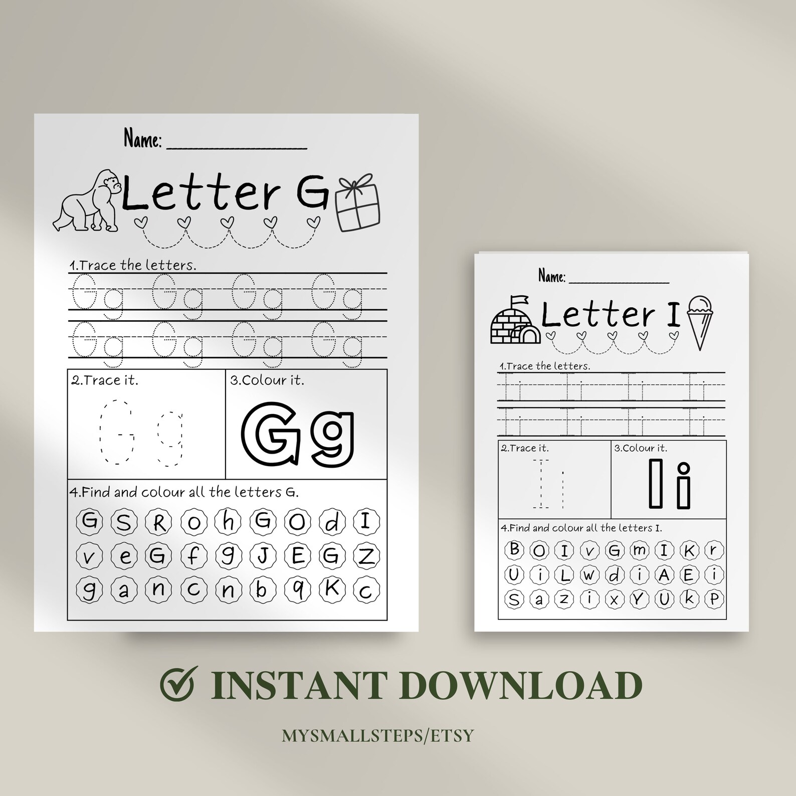 Printable Alphabet Worksheets, ABC Activity Book, Letter of the Week, A ...