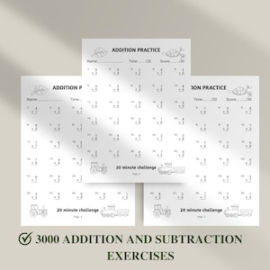 Addition and Subtraction Worksheet, 1st Grade Math Bundle, Busy Book ...