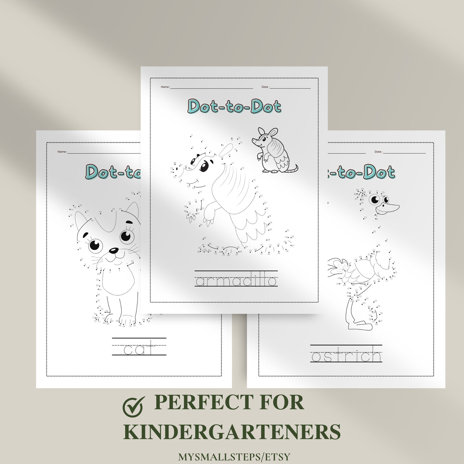 Dot to Dot Preschool, Connect the Dots Printable, Animal Coloring Book ...
