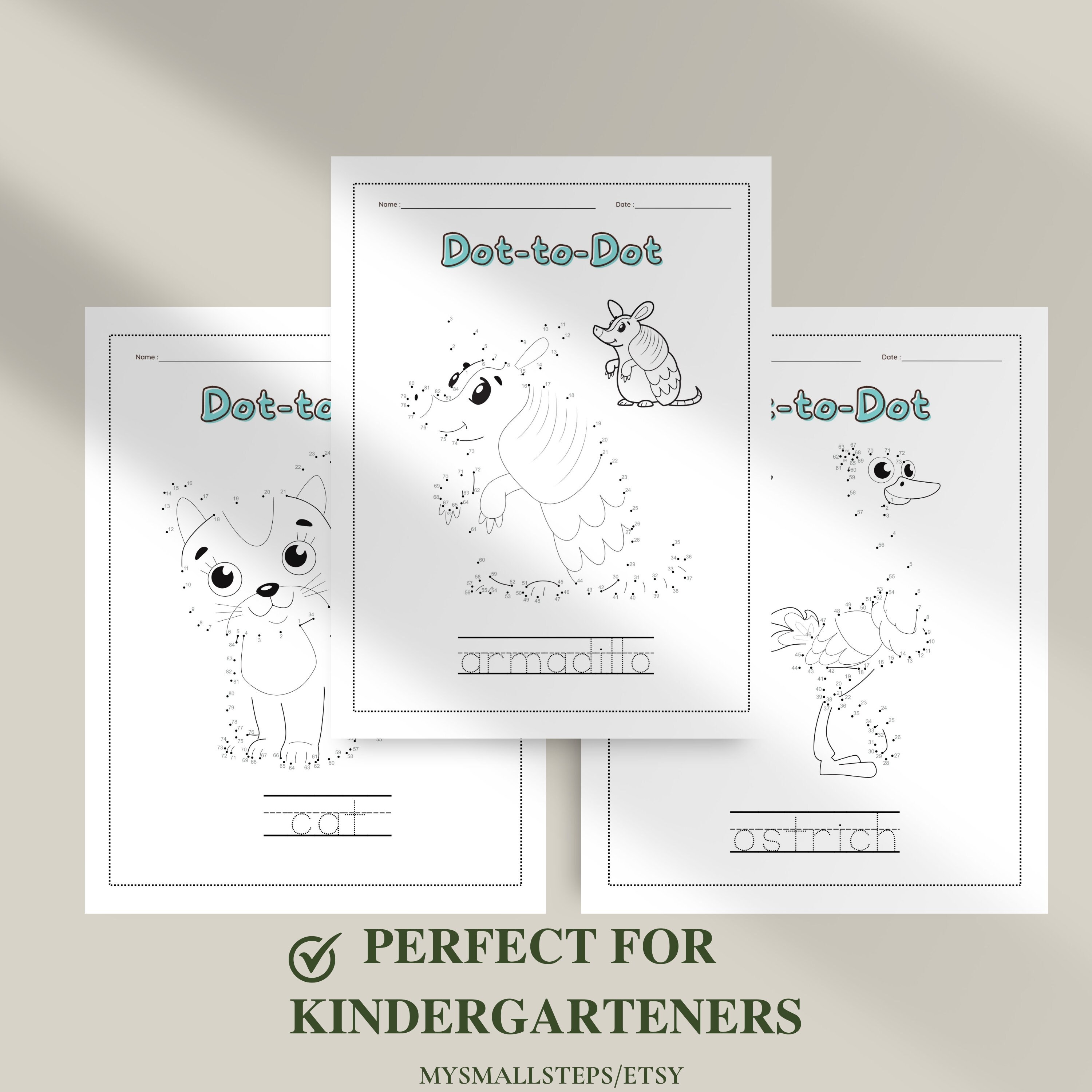 Dot to Dot Preschool, Connect the Dots Printable, Animal Coloring Book ...