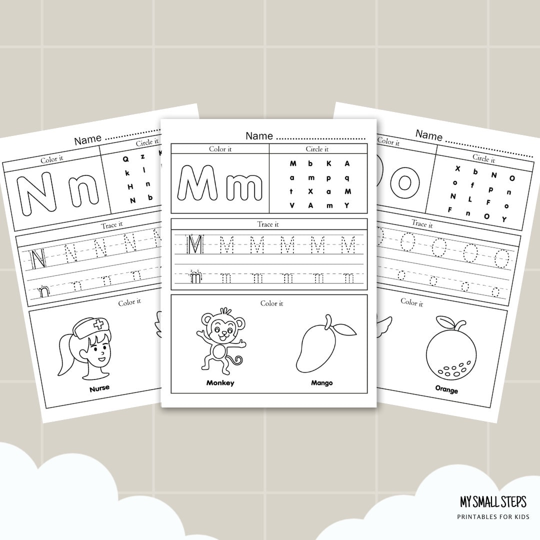 Letter of the Day Worksheets, 26 Printable Alphabet Practice Sheets ...
