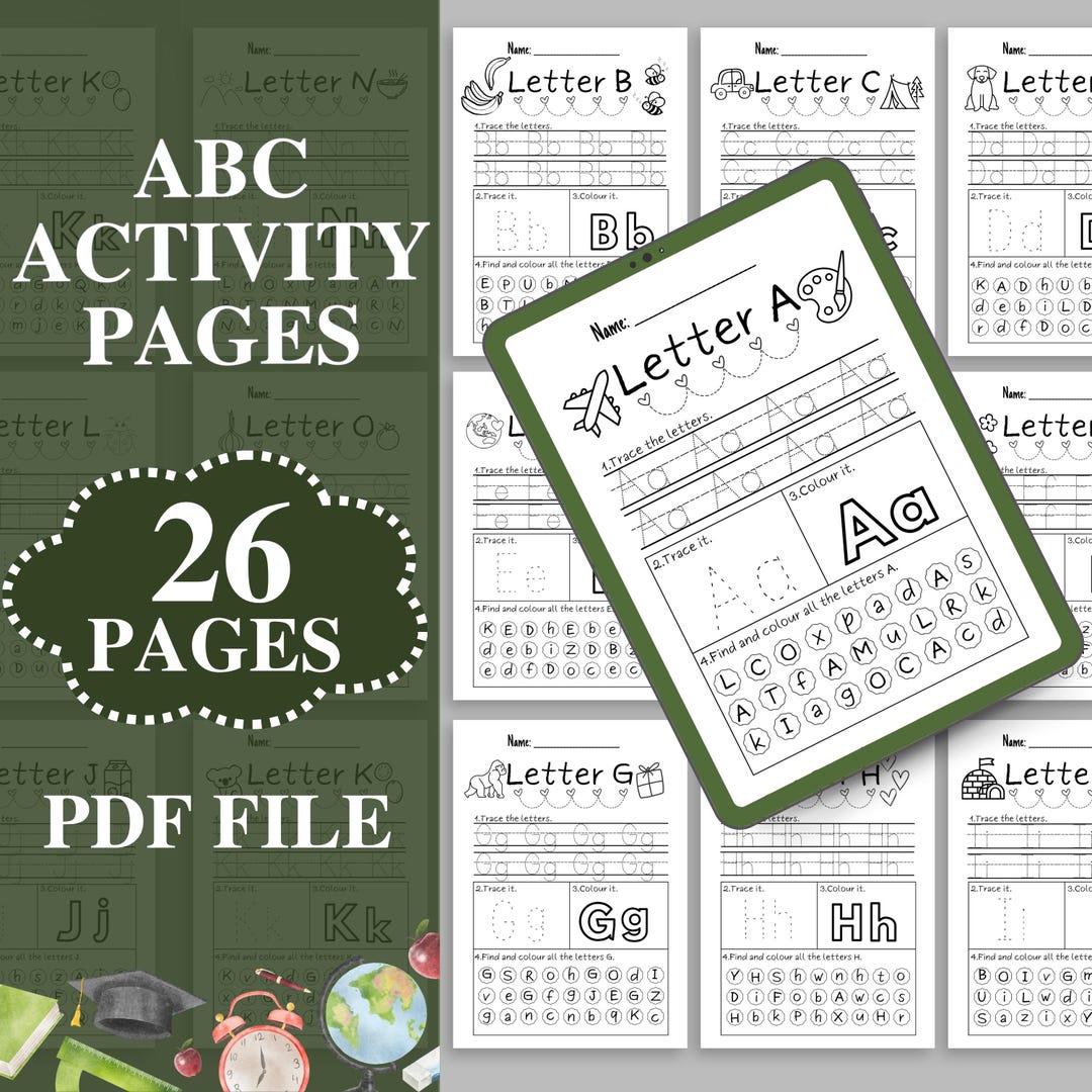 Printable Alphabet Worksheets, ABC Activity Book, Letter of the Week, A ...