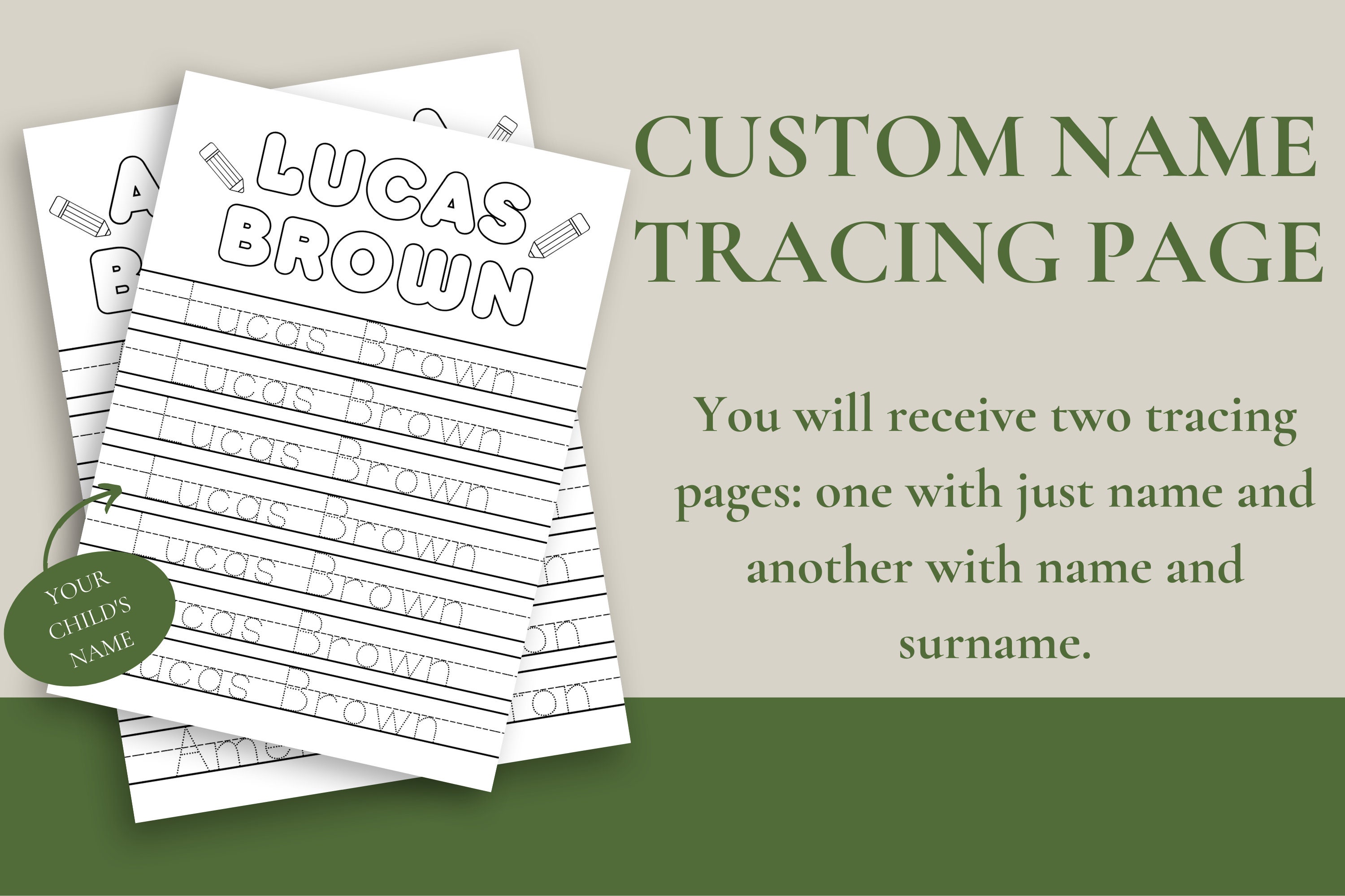 Custom Name Tracing Sheet, Name Trace Printable, I Can Write My Name ...