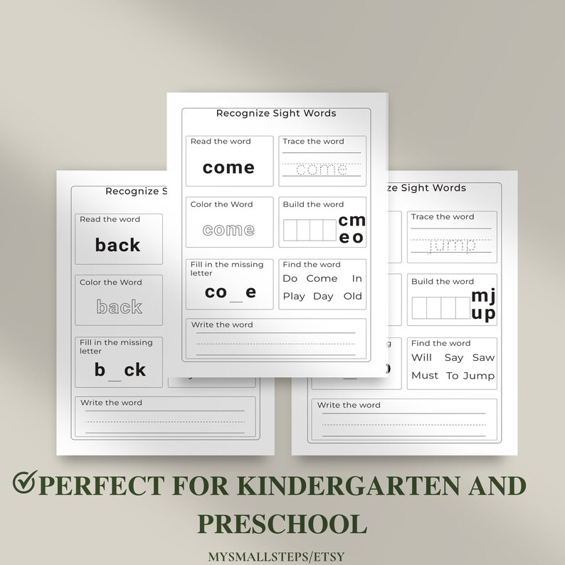 100 Printable Sight Words, Kindergarten Sight Word Worksheets ...