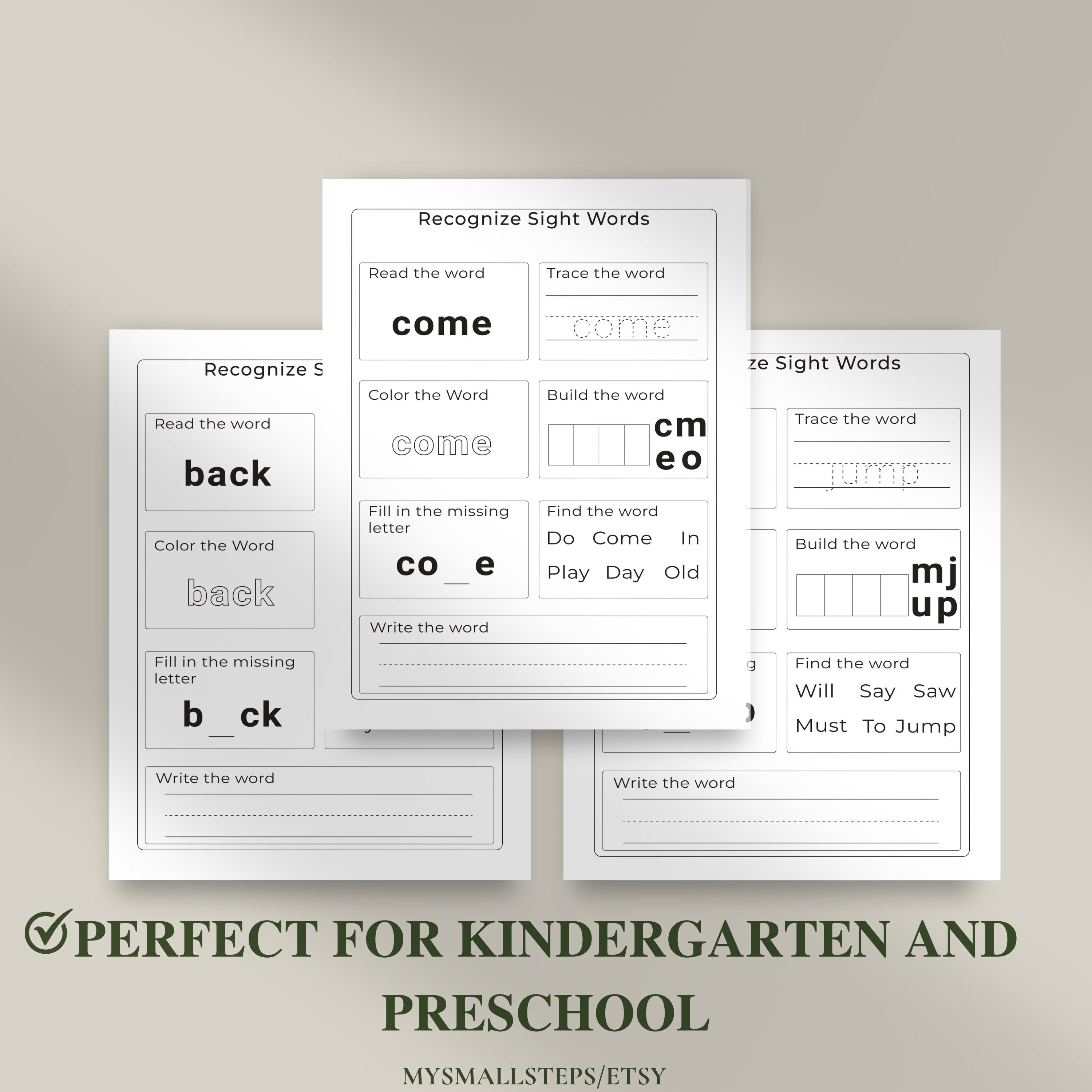 100 Printable Sight Words, Kindergarten Sight Word Worksheets ...
