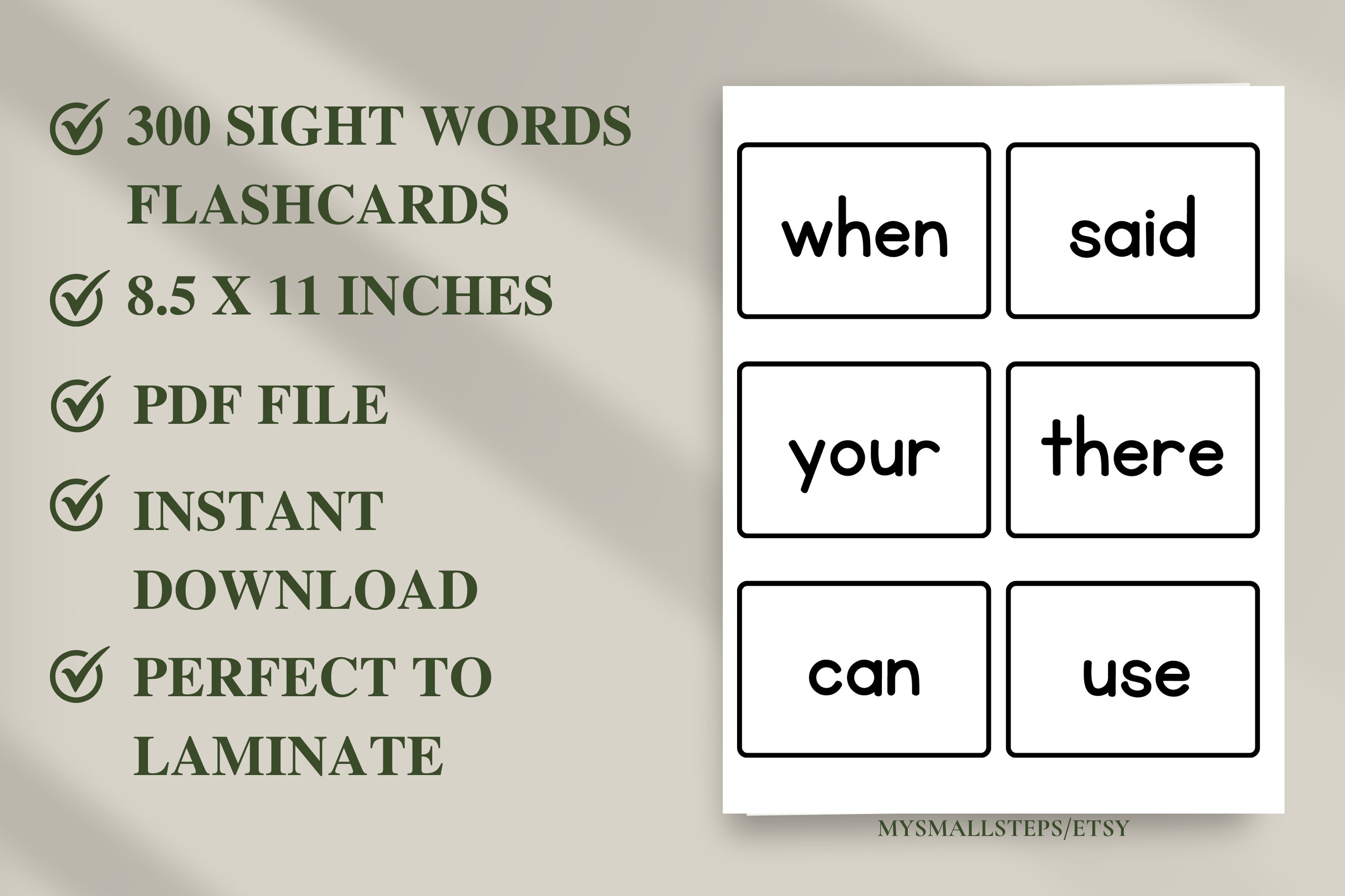 300 Sight Words Flashcards, Printable Kindergarten Words, Preschool ...