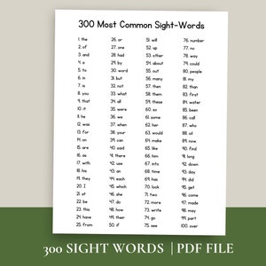 300 Sight Words Flashcards, Printable Kindergarten Words, 1st Grade ...