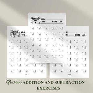 Addition and Subtraction Worksheet, 1st Grade Math Bundle, Busy Book ...