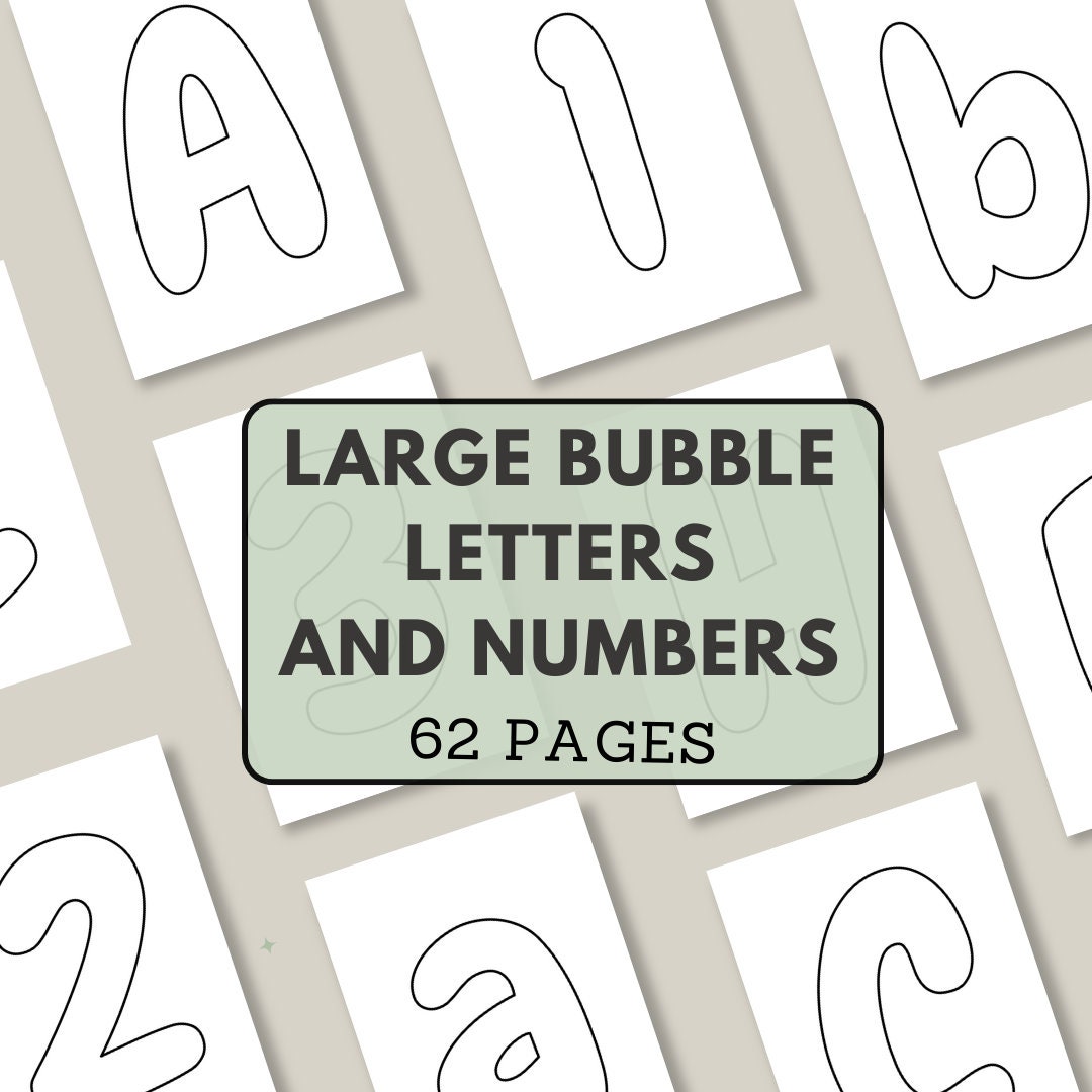 Large Alphabet Bubble Letters for Classroom Big Letters and Numbers ...