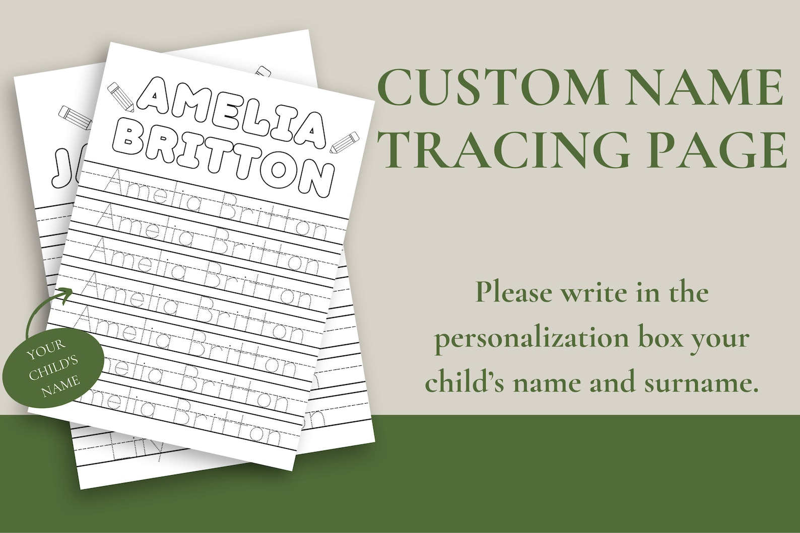 Custom Name Tracing Sheet, Name Trace Printable, I Can Write My Name ...