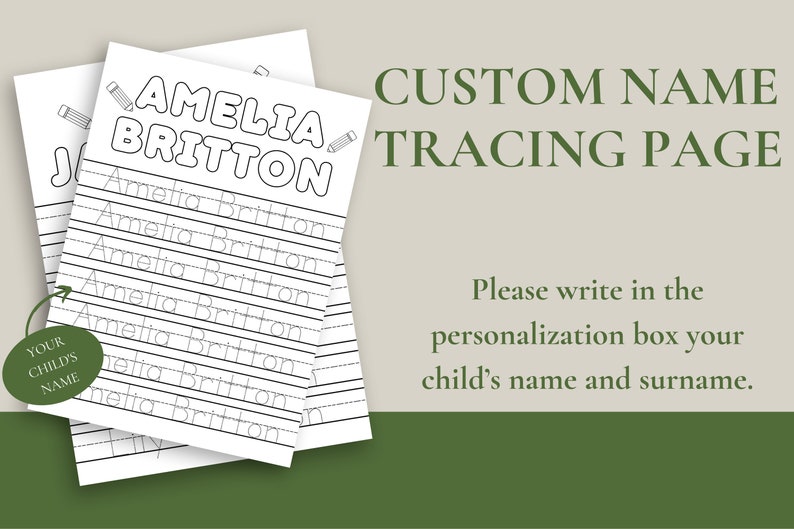 Custom Name Tracing Sheet, Name Trace Printable, I Can Write My Name ...