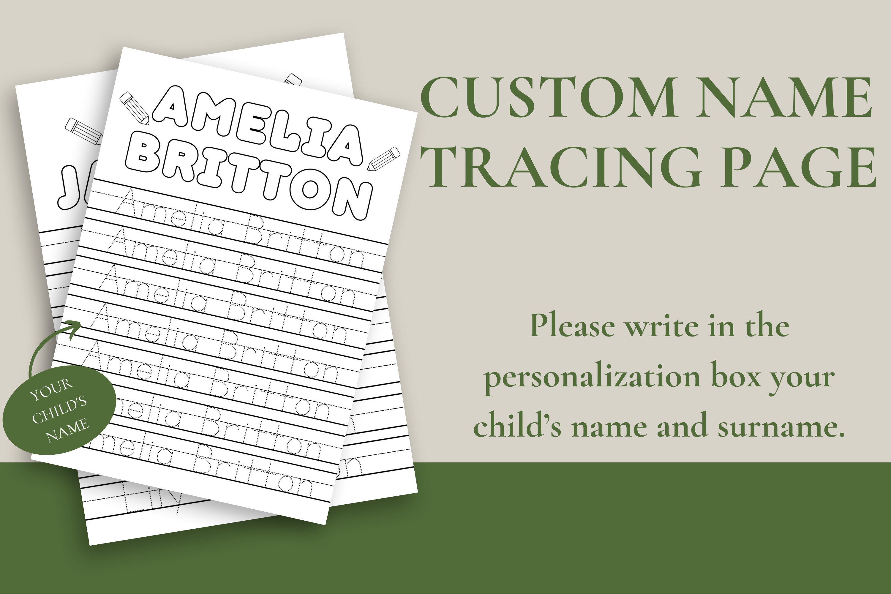 Custom Name Tracing Sheet, Name Trace Printable, Name Worksheet ...