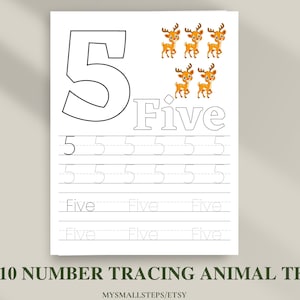 1-10 Number Tracing Worksheets, Printable Math Activities, Traceable ...