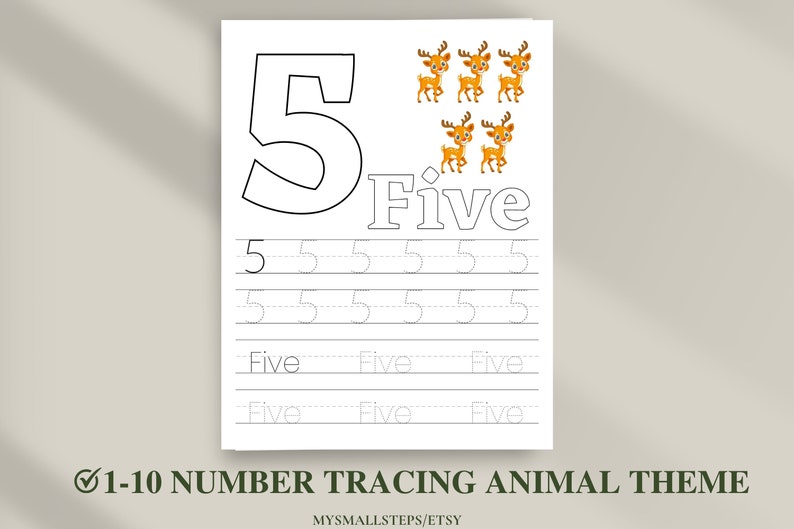 1-10 Number Tracing Worksheets, Printable Math Activities, Traceable ...