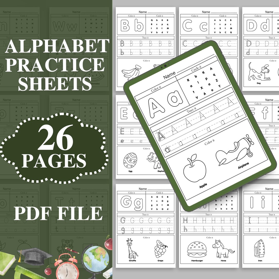 Letter of the Day Worksheets, 26 Printable Alphabet Practice Sheets ...