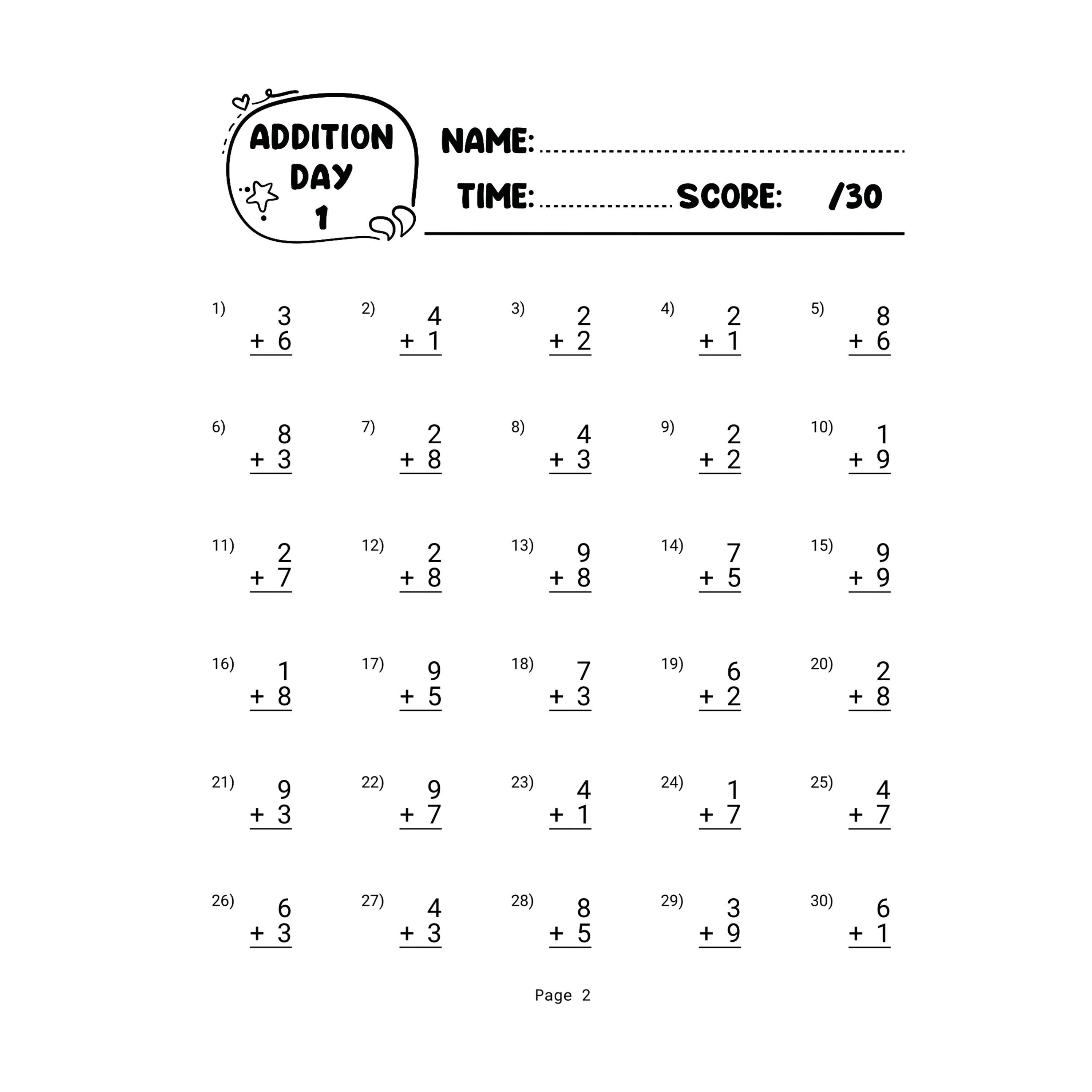 Addition and Subtraction Worksheet, 1st Grade Math Bundle, Busy Book ...