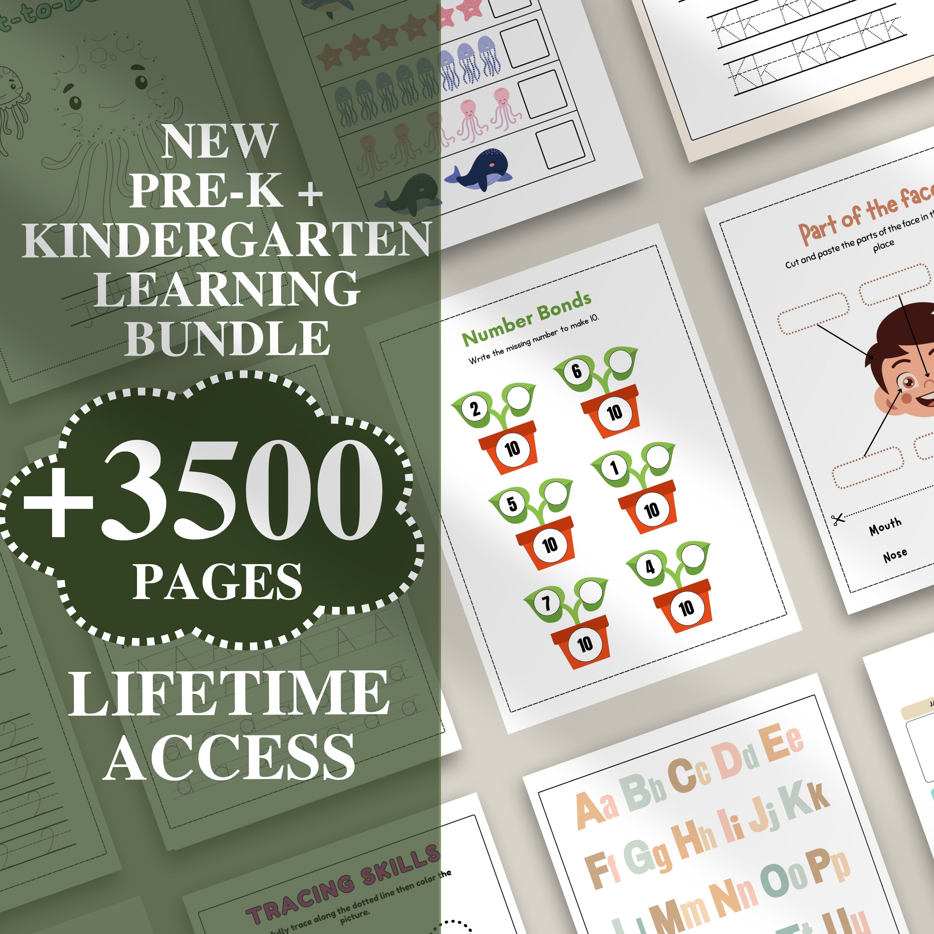 Busy Book Printable, Preschool Worksheets, Kindergarten Learning Bundle ...