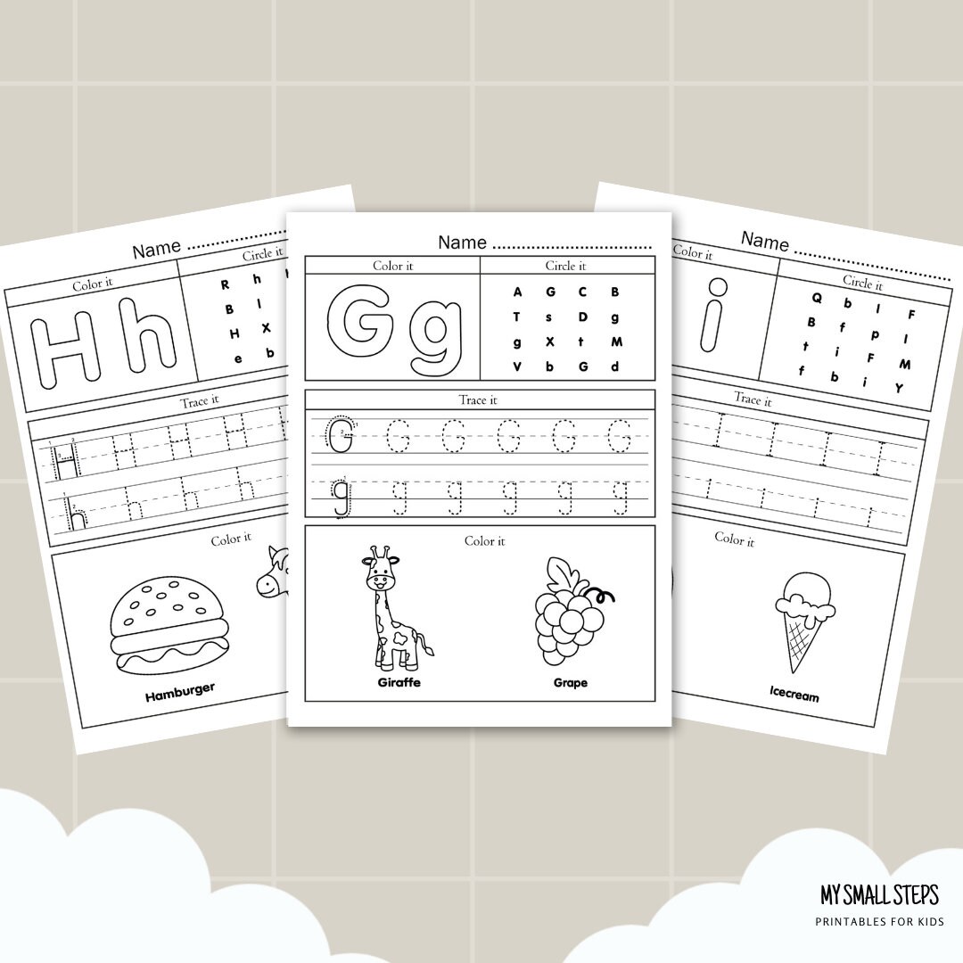 Letter of the Day Worksheets, 26 Printable Alphabet Practice Sheets ...