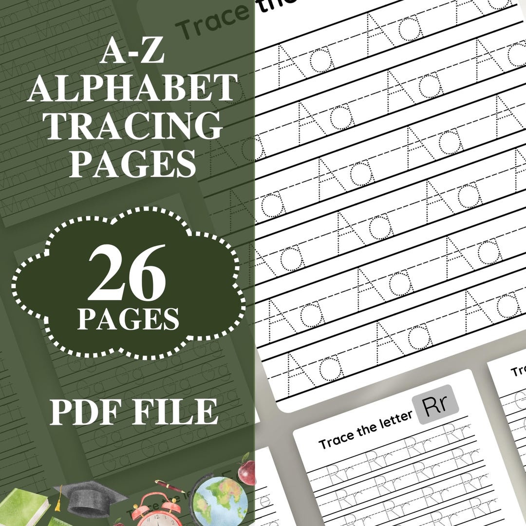 Alphabet Tracing Worksheets, Upper and Lowercase Letters, Handwriting ...