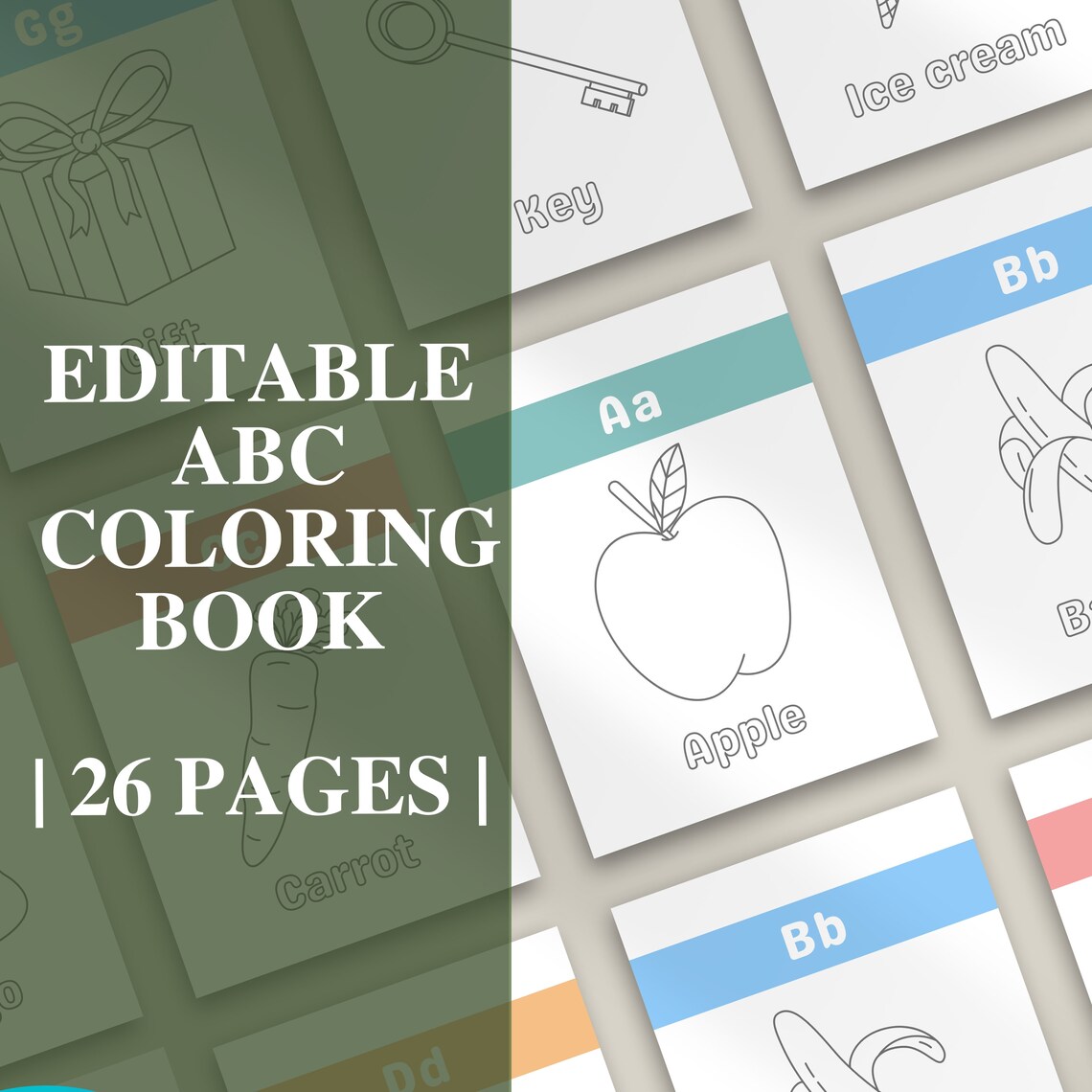 Alphabet Coloring Pages, Editable ABC Coloring Book, Kindergarten ...