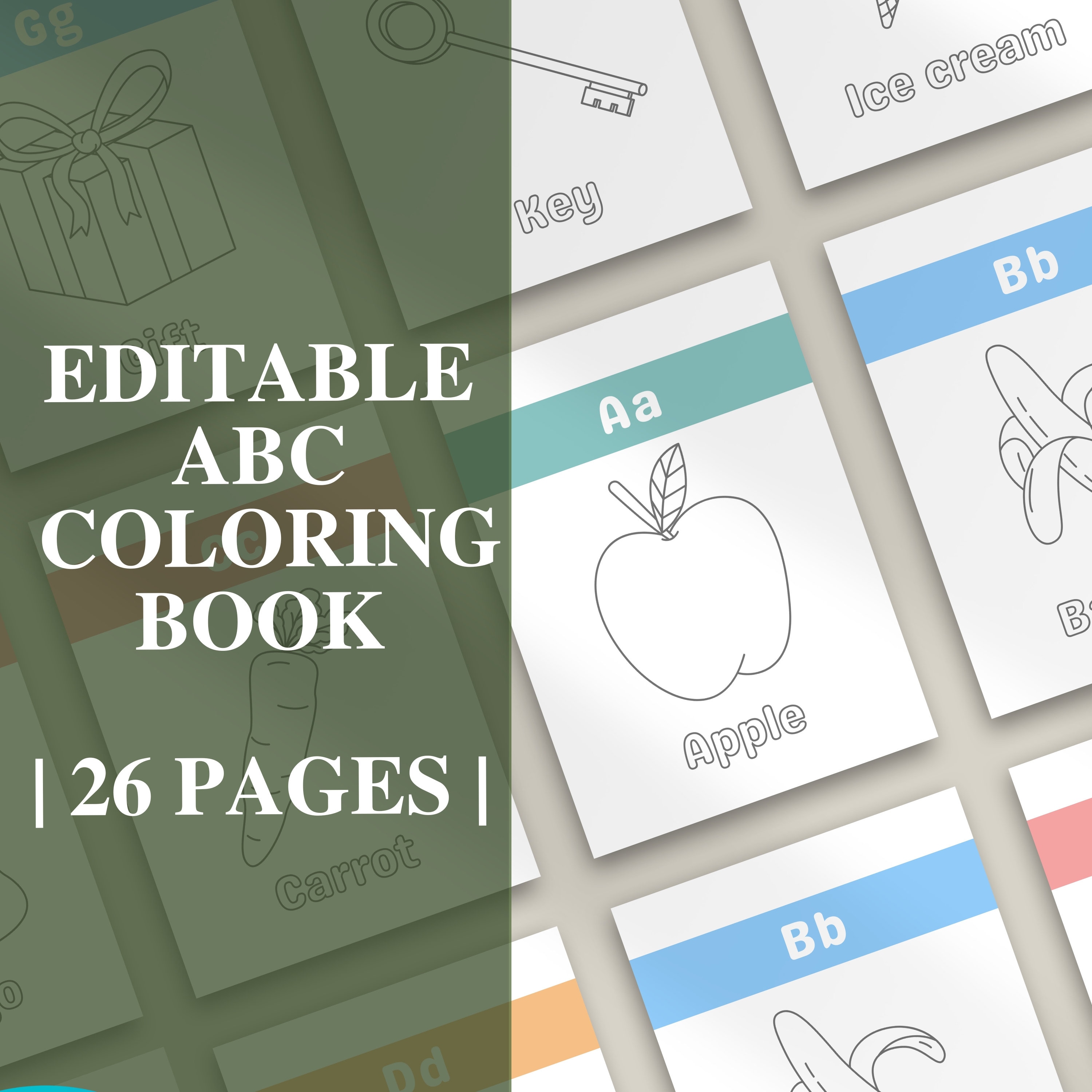 Alphabet Coloring Pages, Editable ABC Coloring Book, Kindergarten ...