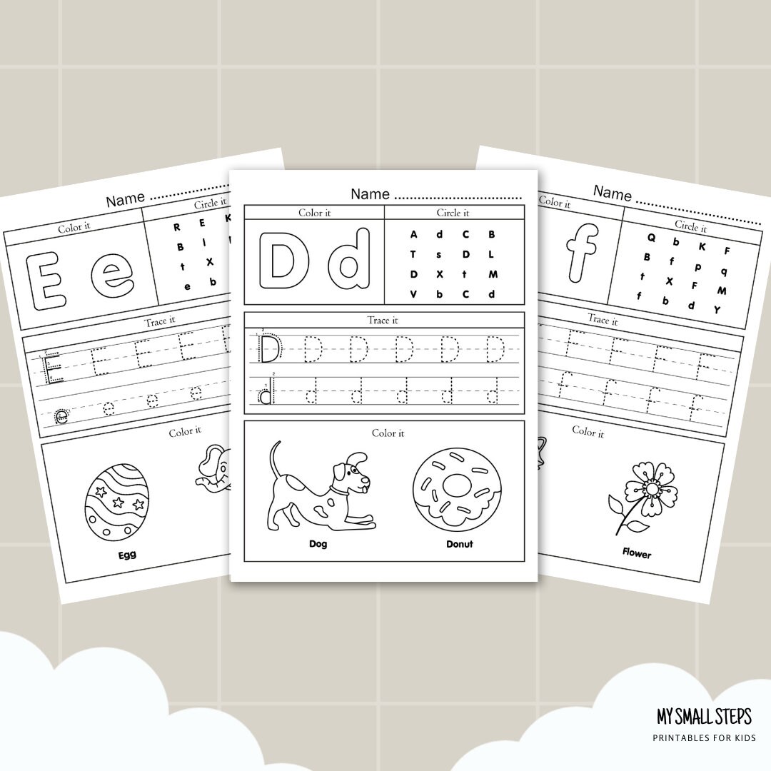 Letter of the Day Worksheets, 26 Printable Alphabet Practice Sheets ...