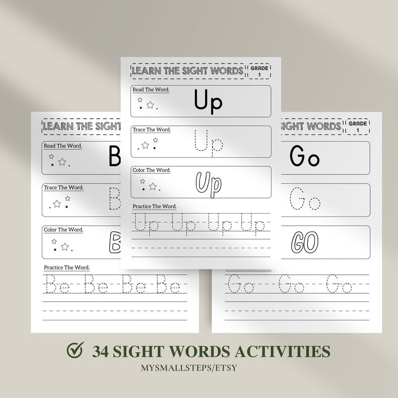 Sight Word Practice Bundle, Printable Sight Words Worksheets, High ...