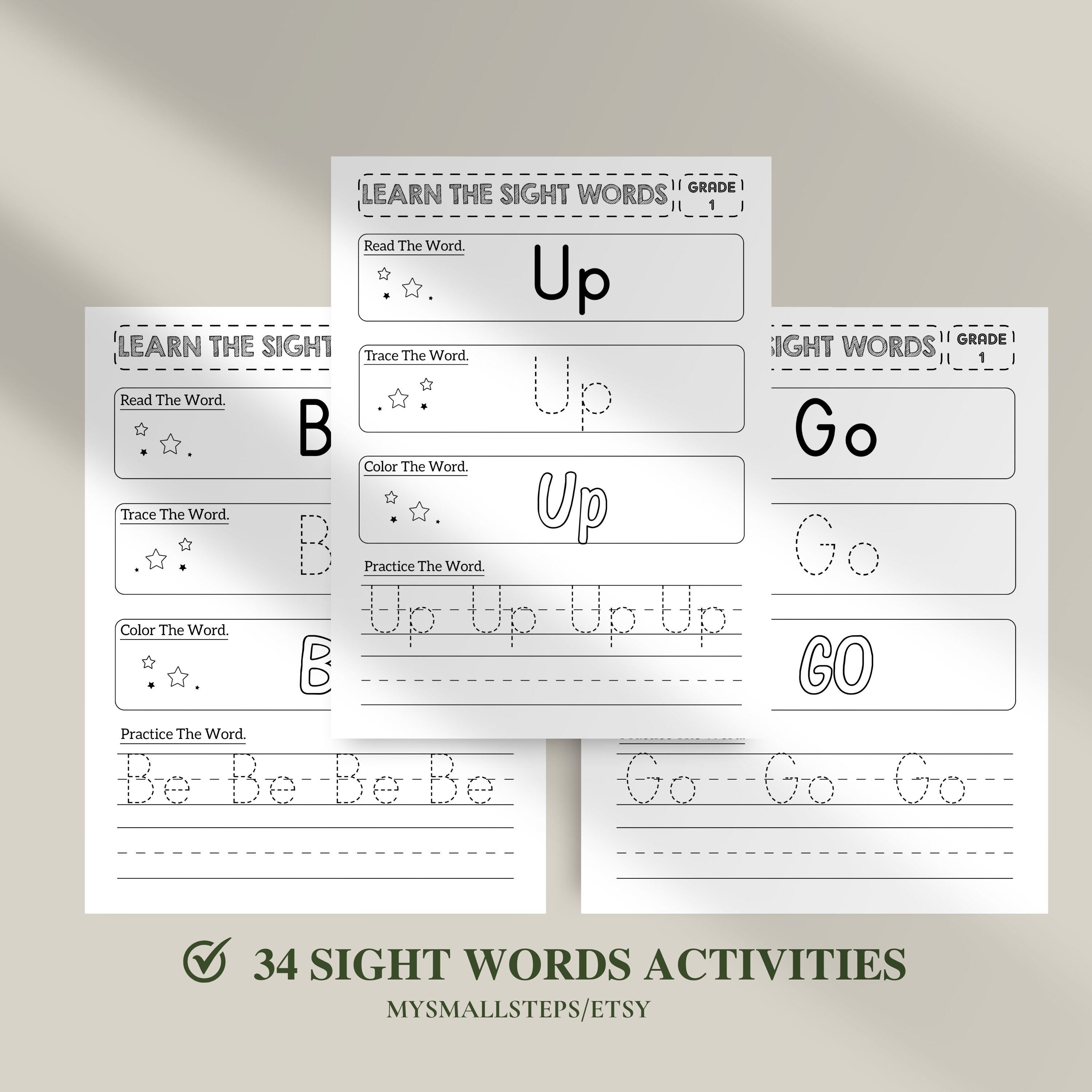 Sight Word Practice Bundle, Printable Sight Words Worksheets, High ...