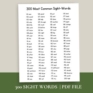300 Sight Words Flashcards, Printable Kindergarten Words, 1st Grade ...