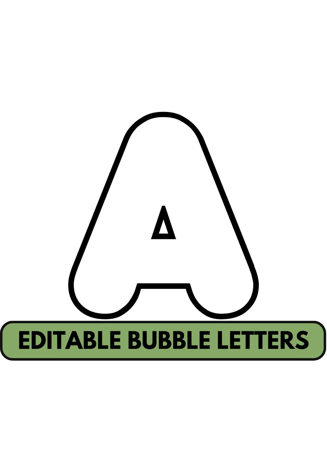 Large Alphabet Bubble Letters and Numbers for Classroom Editable Size ...