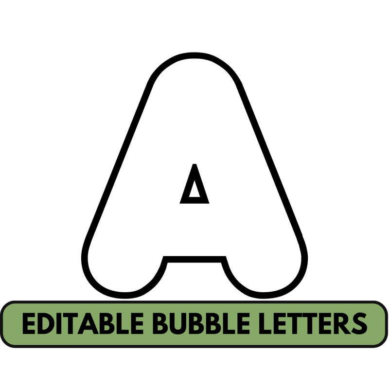 Bubble Letters Printable - Etsy