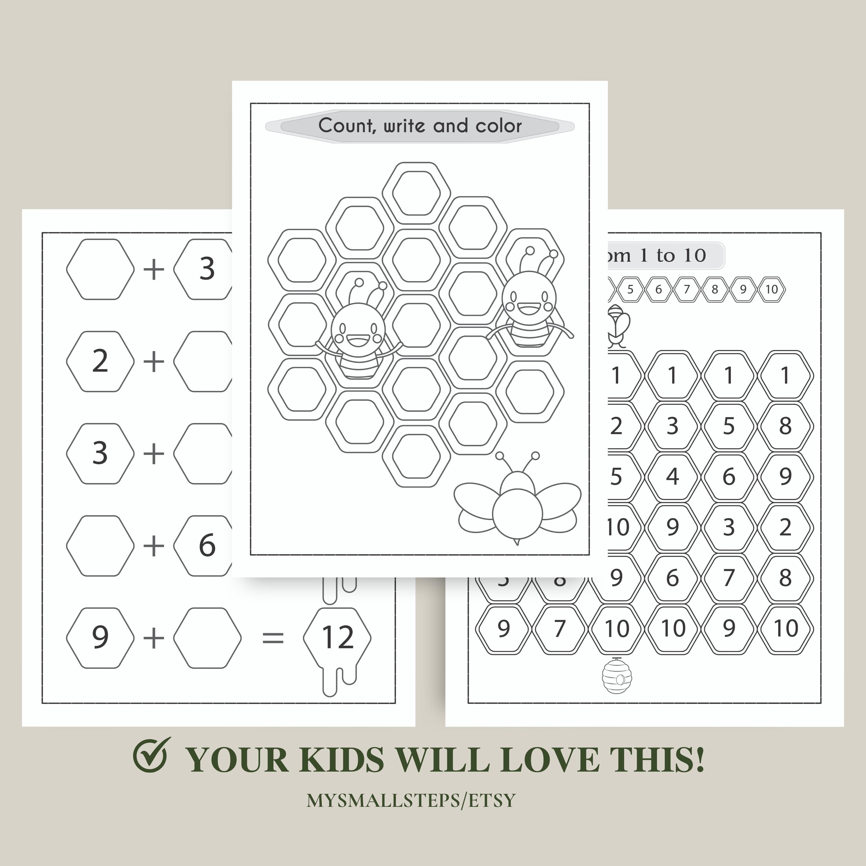 Bee Theme Math Activity Book: Addition & Subtraction (PDF Printable) - Etsy