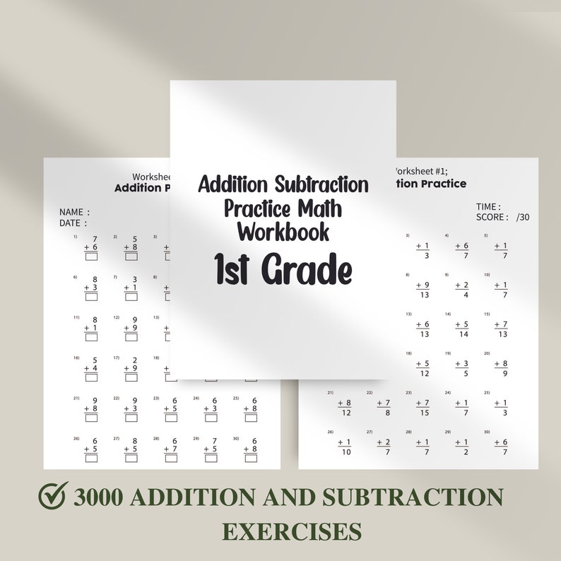 Addition and Subtraction Worksheet, Busy Book Printable, 1st Grade Math ...